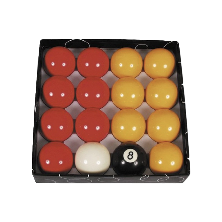 Jeu de boules de billard anglais jaunes et rouges 50,8mm